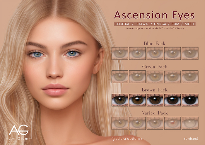 Second Life Marketplace - AG. Ascension Eyes - Brown Pack